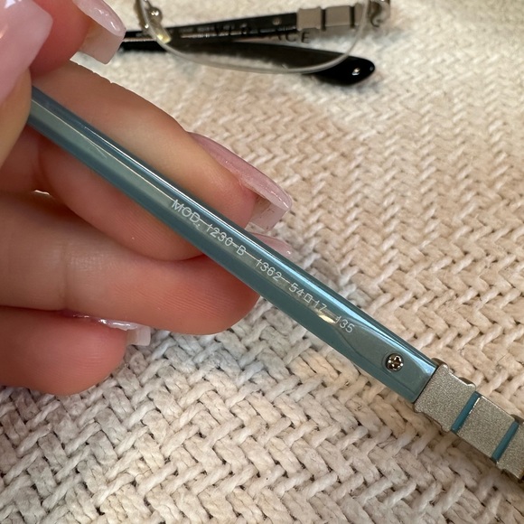 Versace | Accessories | Versace Light Blue Teal And Gold Rimless ...